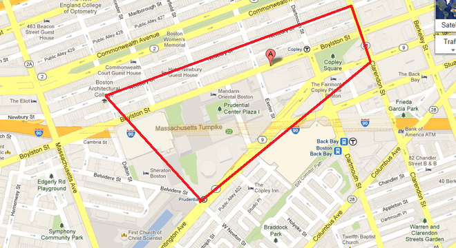 MAP: Boston Bombing Crime Scene Perimeter - TPM – Talking Points Memo