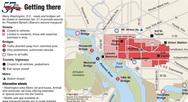 57th Presidential Inauguration: Getting There (Map) - TPM – Talking ...