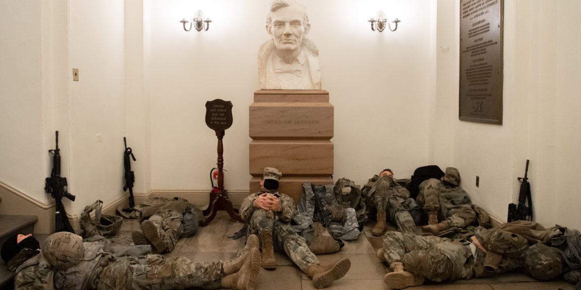 PHOTOS: National Guard Troops Sleep On Capitol Floor Ahead Of House Impeachment Vote - TPM ...